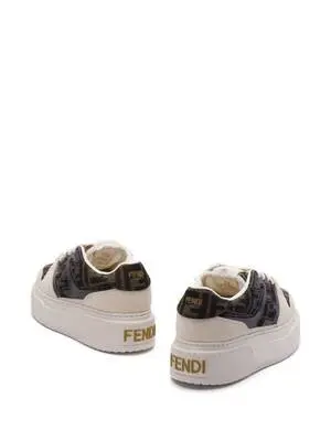 Fendi Zucca-motif Panelled Sneakers - Brown