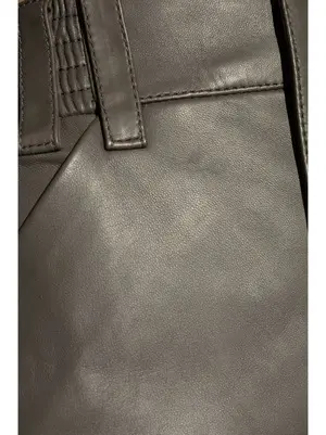 Saint Laurent Leather Pencil Skirt - Grey