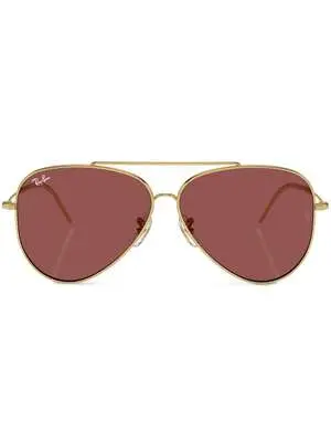 Ray-ban Aviator Reverse Tinted Sunglasses - Gold