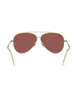 Ray-ban Aviator Reverse Tinted Sunglasses - Gold