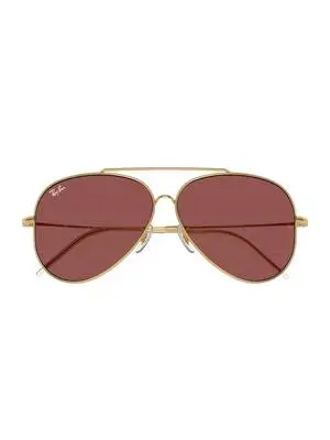 Ray-ban Aviator Reverse Tinted Sunglasses - Gold