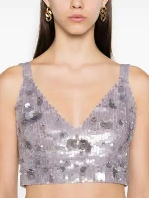 P.a.r.o.s.h Sequinned Top - Grey
