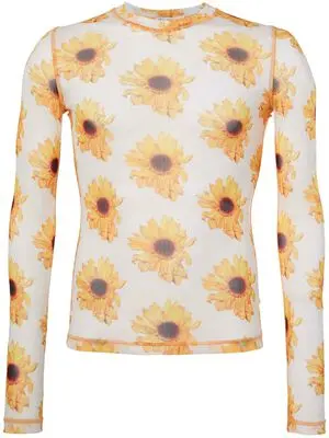 JW Anderson Floral-print Sheer Top - White