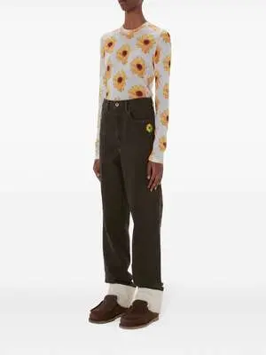 JW Anderson Floral-print Sheer Top - White
