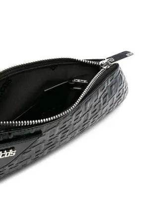 Gcds Comma Notte Monogram Shoulder Bag - Black