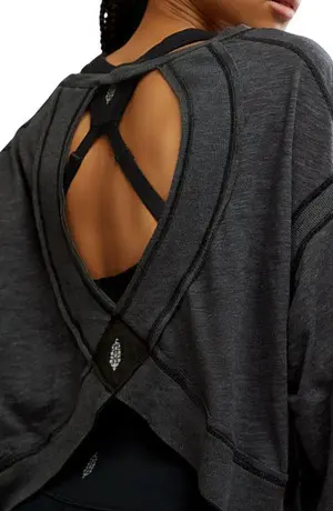 Free People My Time Layer Crop Top - Black