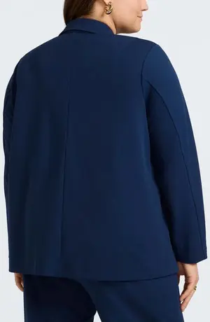 Foxcroft Morgan Crepe Knit Blazer - Navy