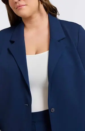 Foxcroft Morgan Crepe Knit Blazer - Navy