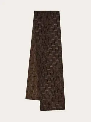 FERRAGAMO Monogram Scarf - Brown