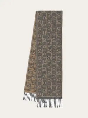 FERRAGAMO Monogram Scarf - Grey
