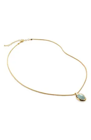 Monica Vinader Odyssey Aquamarine Pendant Necklace - 18ct Gold Vermeil/aquamarine