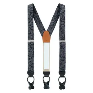Trafalgar Sobee Paisley Silk Brace And Bow Tie Set - Black