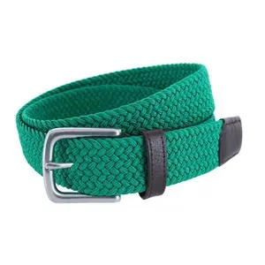 Trafalgar Riverside Solid Stretch Weave Belt - Emerald Green