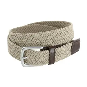 Trafalgar Riverside Solid Stretch Woven Belt - Khaki