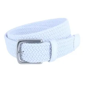 Trafalgar Riverside Solid Stretch Woven Belt - White