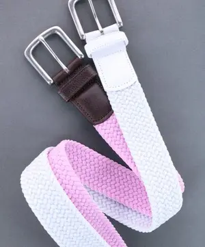 Trafalgar Riverside Solid Stretch Woven Belt - White