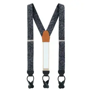 Trafalgar Sobee Paisley Brace, Bow Tie & Pocket Square Set - Black