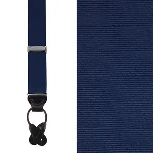 Trafalgar Big & Tall Phoenix Grosgrain Ribbon Button-end Suspenders - Navy