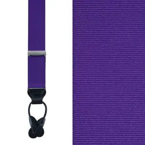 Trafalgar Phoenix Grosgrain Button-end Suspenders - Purple