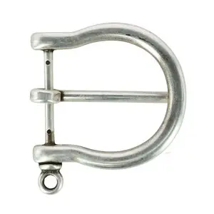 Trafalgar 35mm Rounded Solid Brass Harness Belt Buckle - Silver