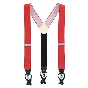 Trafalgar Napier Elastic Convertible End Suspenders - Red