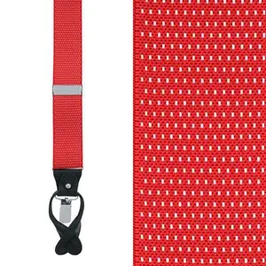 Trafalgar Napier Elastic Convertible End Suspenders - Red