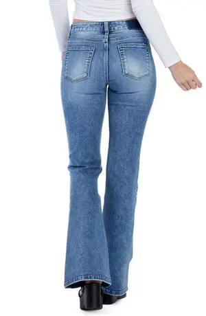 HINT OF BLU Flare Jeans - River Boat Blue