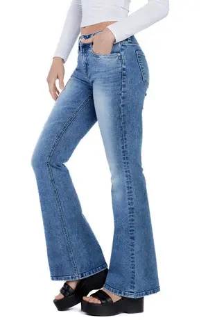 HINT OF BLU Flare Jeans - River Boat Blue