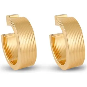 IVI LOS ANGELES Medium Signora Hollow Hoop Earrings - Yellow Gold