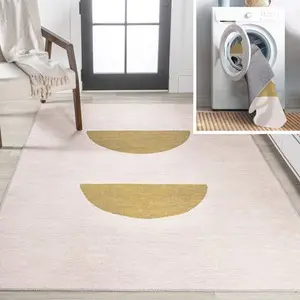 JONATHAN Y Luola Minimalist Geometric Machine-washable Area Rug - Cream/moss
