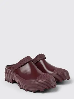 Camper Clogs With Textured Soles - Burgundy