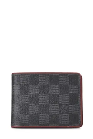 LOUIS VUITTON Damier Graphite Multiple Wallet - Red