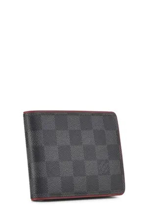 LOUIS VUITTON Damier Graphite Multiple Wallet - Red