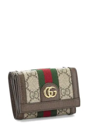 Gucci Original Gg Supreme Canvas Ophidia Compact Wallet - Brown