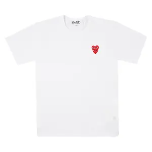 Play Comme Des Garcon Heart Logo Short-sleeve T-shirt - White