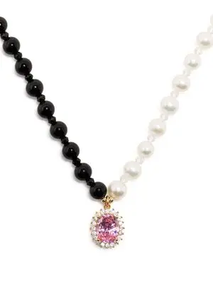 A SINNER IN PEARLS Pendant Pearl Necklace - Black