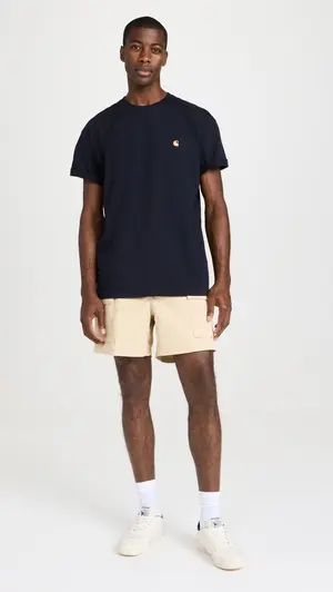 Carhartt Work In Progress Short Sleeve Chase T-shirt - Dark Navy/gold