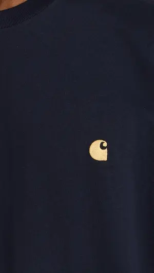 Carhartt Work In Progress Short Sleeve Chase T-shirt - Dark Navy/gold