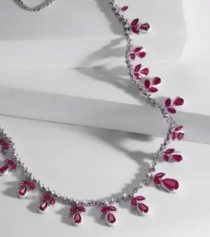 KAMYEN 18kt Rose Gold Choker With Rubies And Diamonds