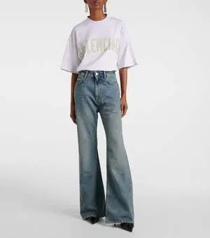 Balenciaga Mid-rise Flared Jeans - Blue