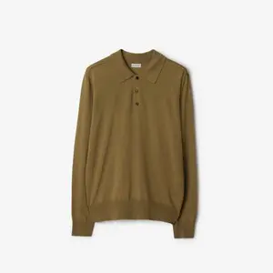 Burberry Long-sleeve Wool Polo Shirt Shrew