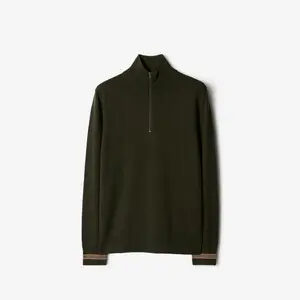 Burberry Wool Half-Zip Sweater Dark Green
