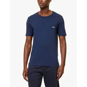 BOSS Crewneck Brand-embroidered Pack Of Three Cotton-jersey T-shirts