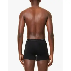 BOSS Branded Waistband Stretch-cotton Boxer Briefs - Black