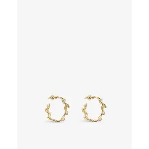 Tiffany & Co. Paloma Picasso Olive Leaf 18ct Yellow Hoop Earrings
