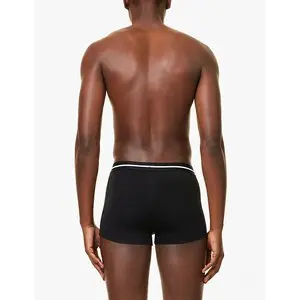 BOSS Branded Waistband Stretch-cotton Boxer Trunks - Black
