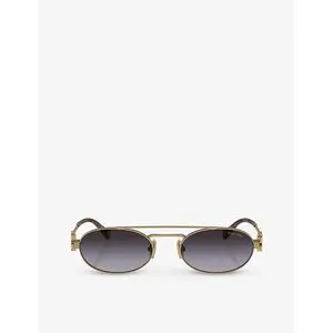 Miu Miu Mu 54zs Oval Sunglasses - Gold