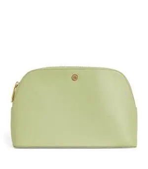 Harrods Large Leather Cosmetics Bag - Green