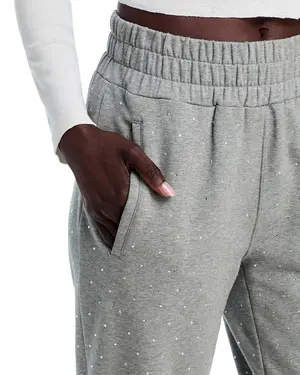Generation Love Ruel Crystal Embellished Sweatpants - Heather Grey