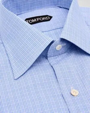 TOM FORD Apos;s Twill Check Slim-fit Dress Shirt - Denim
